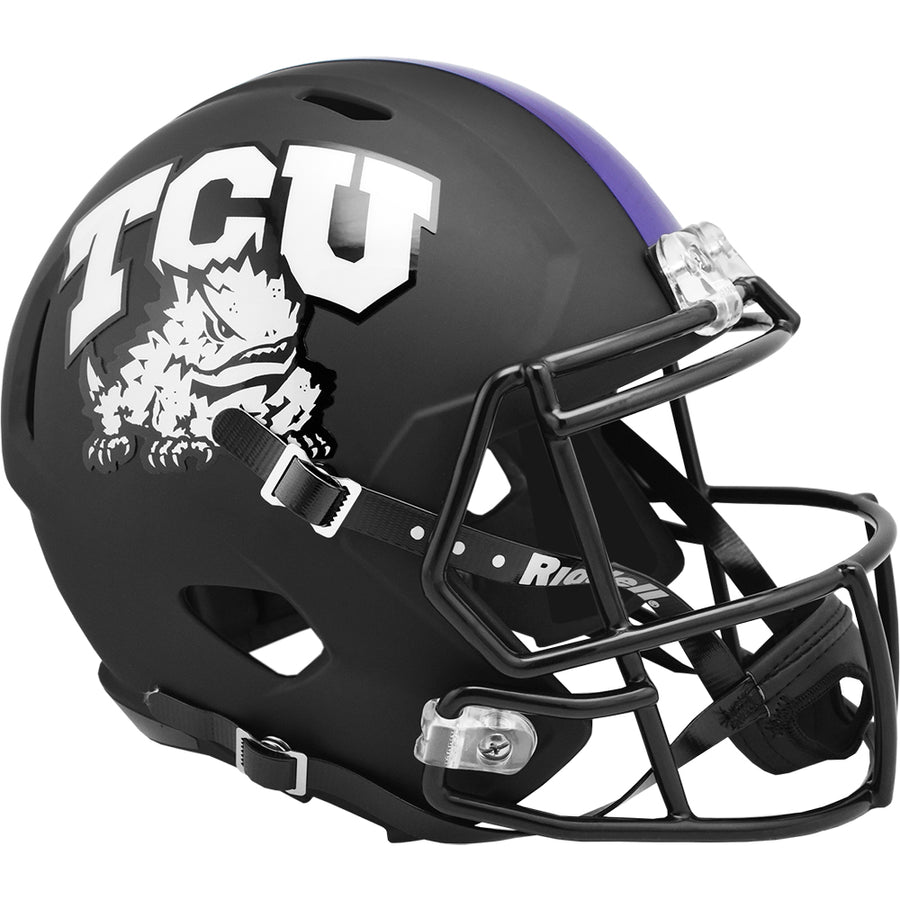 TCU Horned Frogs Replica Speed Helmet - Matte Black — Game Day Treasures