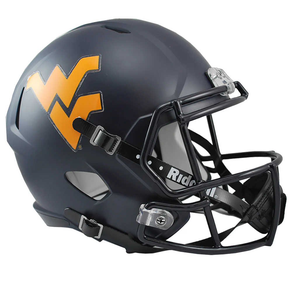 West Virginia Mountaineers Replica Speed Helmet - Satin Navy — Game Day ...