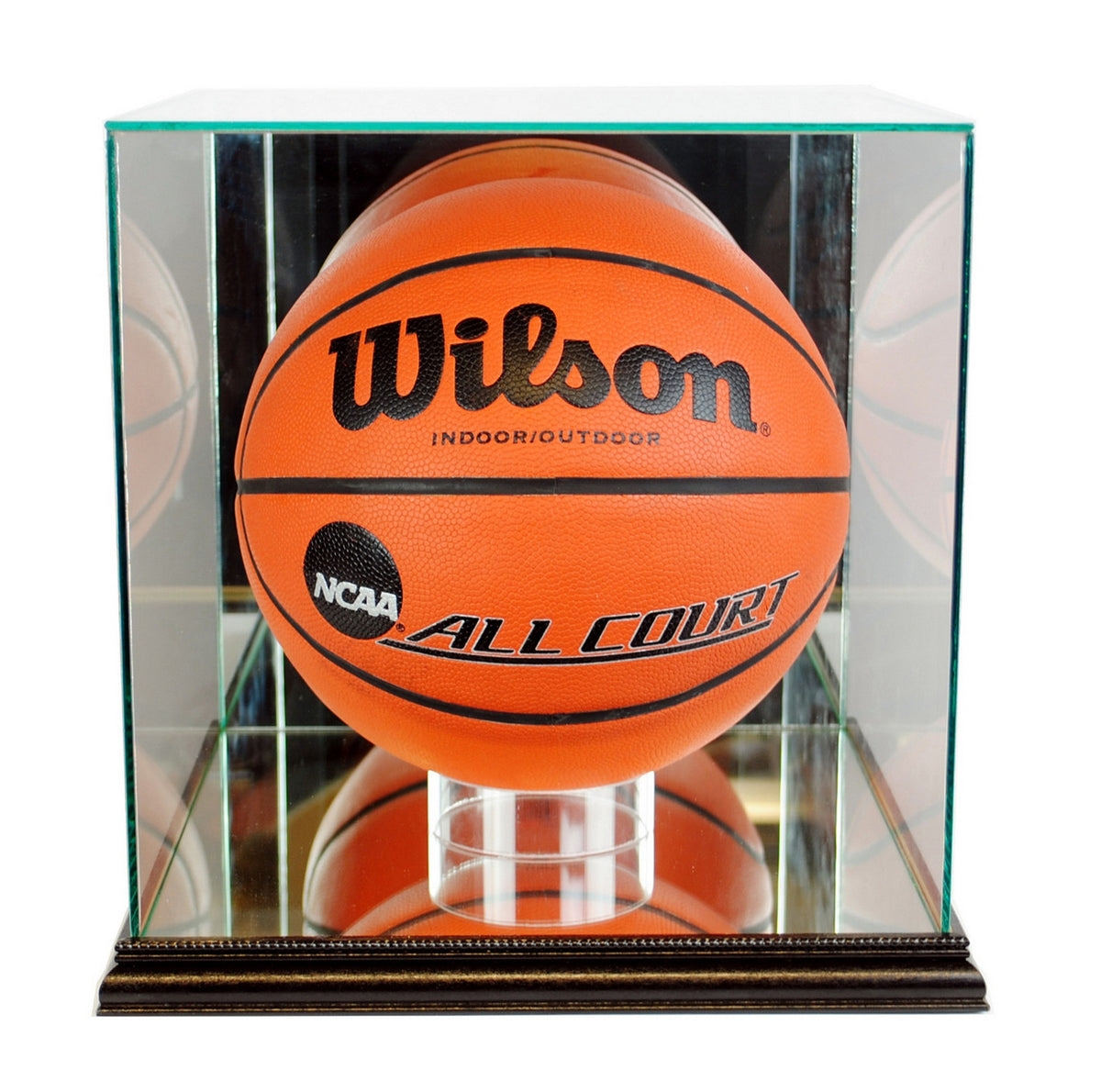 Retangle Basketball Display Case with Mirrors — Game Day Treasures