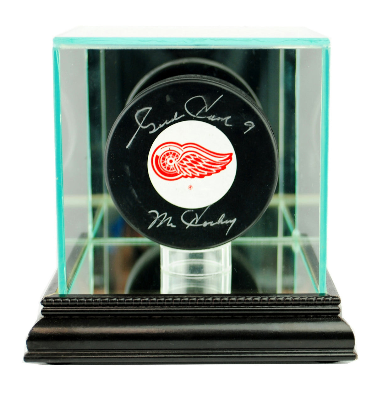 Single Hockey Puck Display Case with Mirrors — Game Day Treasures