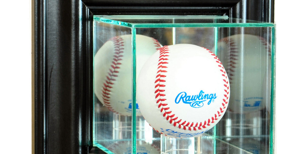 Wall Mounted Baseball Display Case with Mirrors — Game Day Treasures