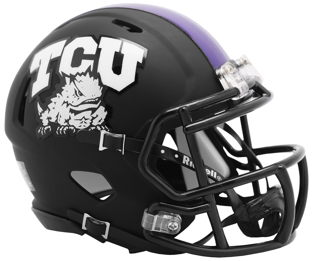 TCU Horned Frogs Mini Speed Helmet - Matte Black — Game Day Treasures